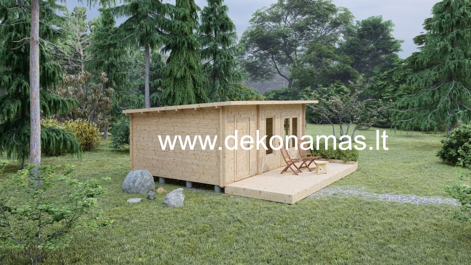Medinis Sodo Namelis „Tauragnas“ 6×4 m – 24 m² - Dekosodas.lt